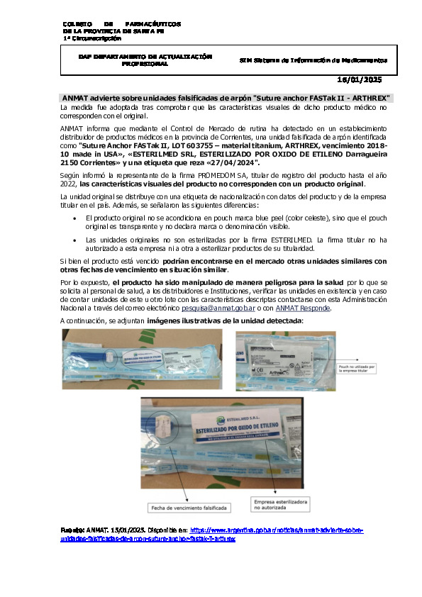 Comunicado Suture anchor FASTak II – ARTHREX v02-thumbnail – Colegio de ...